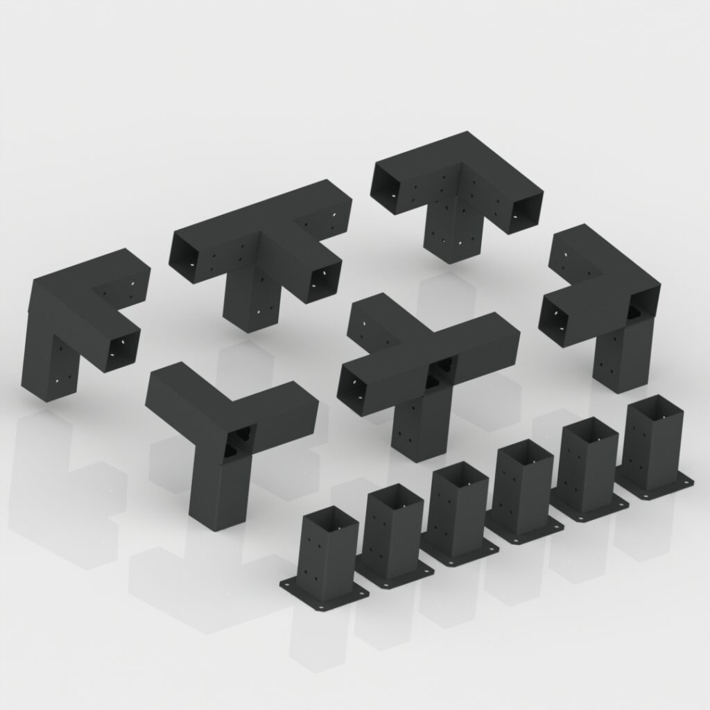 5 Degree Lean To Extended Pergola Kit - Tuff Fabrication